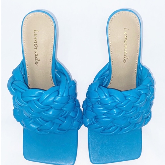 Shoes | Aqua Blue Quilted Pattern Backless Mule | Poshmark